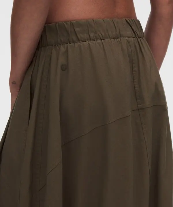 Lululemon Lululinen Adjustable-hem Maxi Skirt - Olive Brown