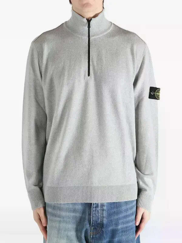 Stone Island Virgin Wool Quarter-zip Sweater