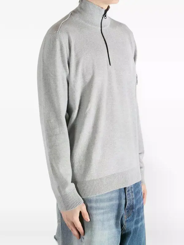 Stone Island Virgin Wool Quarter-zip Sweater