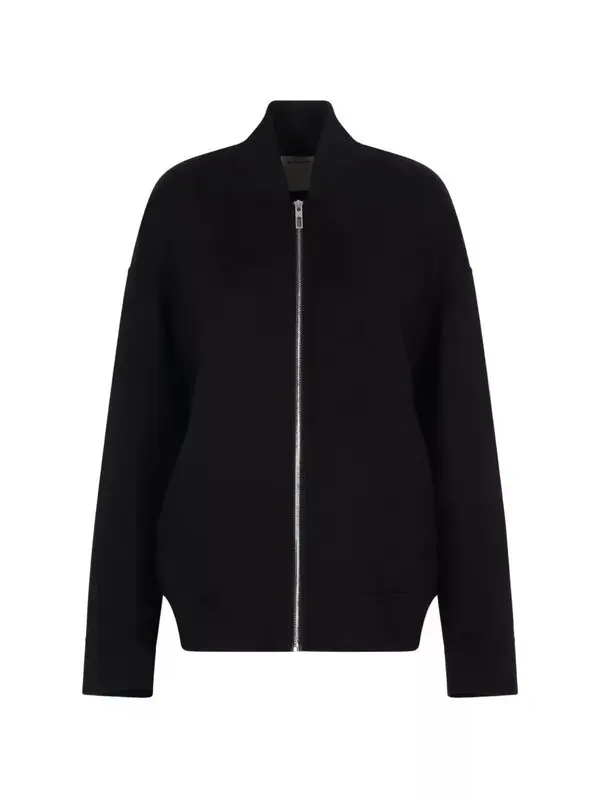Sportmax Felted Texture Zip-up Bomber Jacket - Black