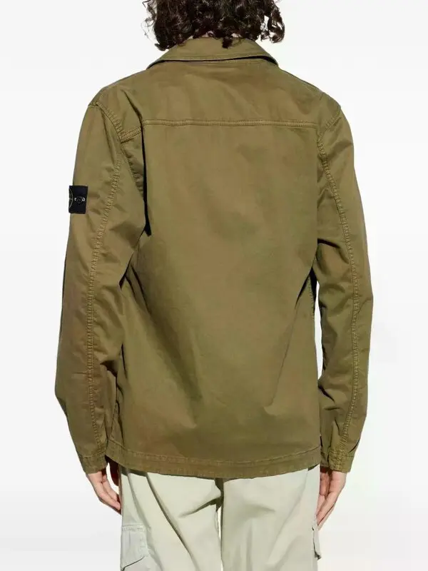 Stone Island Logo-patch Zip-up Shirt