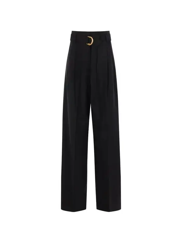 Max Mara Belted Wide-leg Trousers - Black