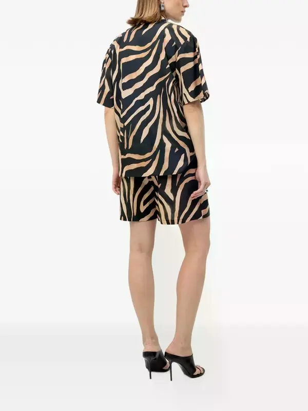 Hugo Zebra Print Drawstring Shorts