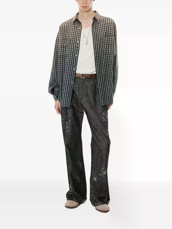 MASU Sequin-embellished Gingham Shirt
