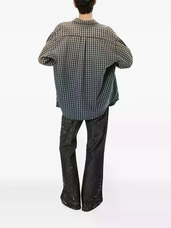 MASU Sequin-embellished Gingham Shirt