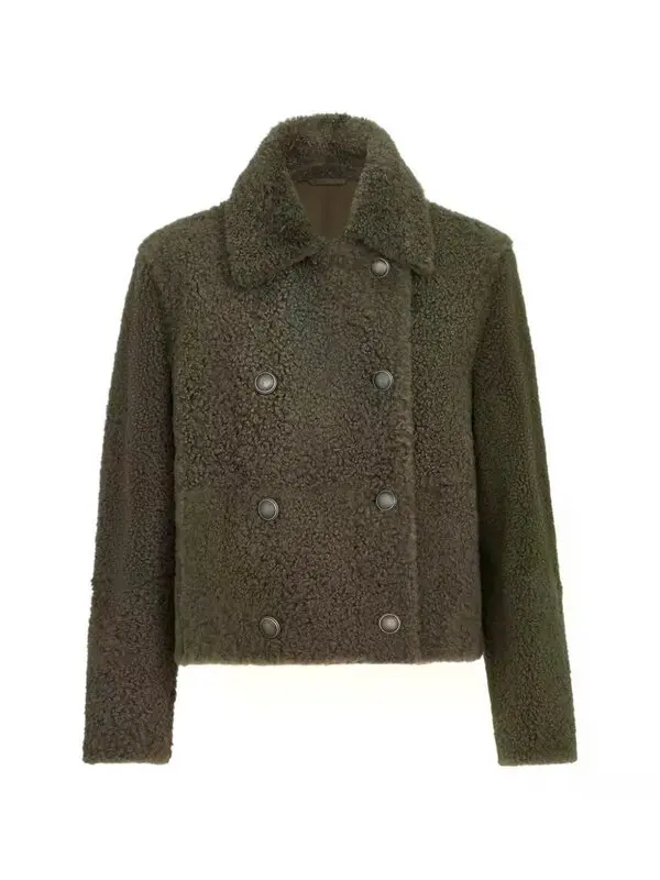 Brunello Cucinelli Double-breasted Shearling Coat - Grey