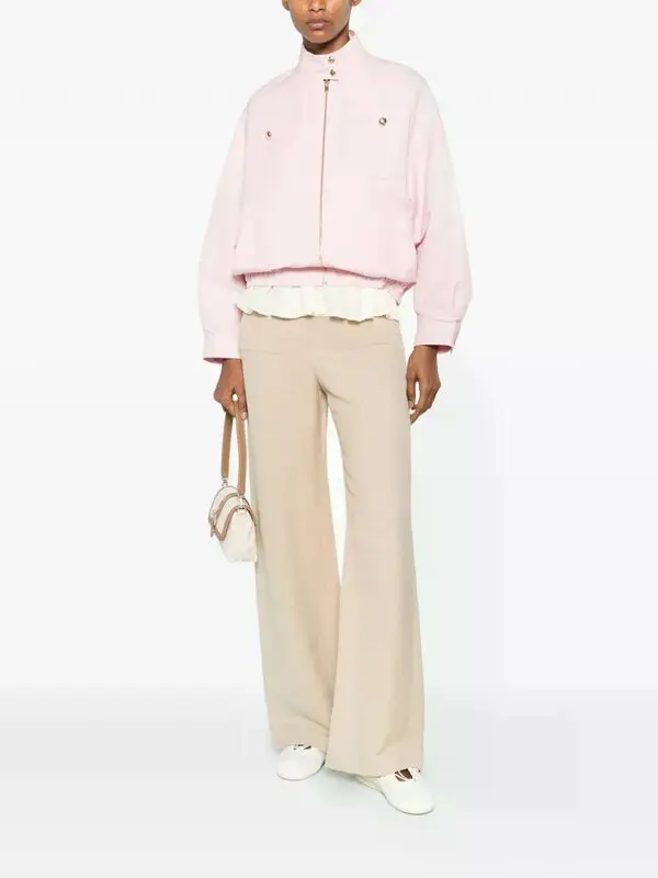 Maje Flared Trousers With Detachable Chain Belt - Neutrals