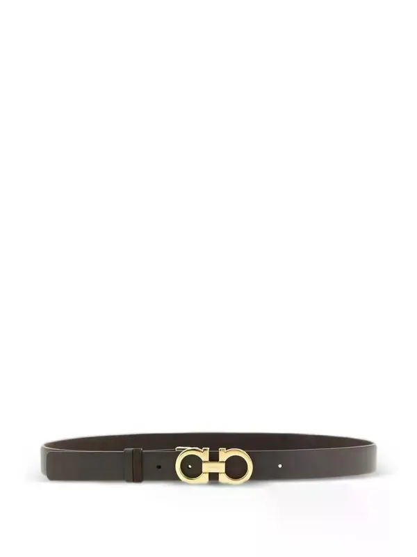 FERRAGAMO Gancini Suede Belt - Brown