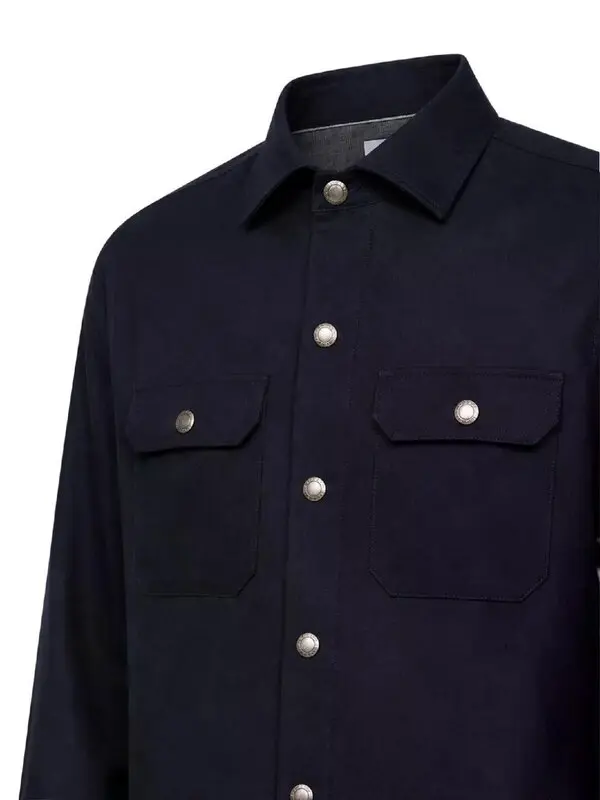 Brunello Cucinelli Virgin-wool Snap-button Shirt