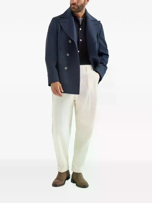 Brunello Cucinelli Virgin Wool Flannel Overshirt With Spread Collar And Chest Pockets