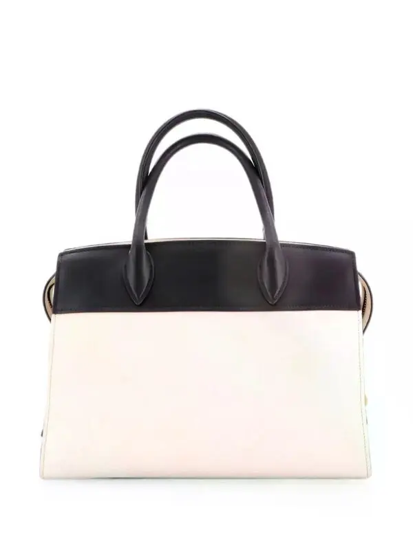Prada Esplanade Saffiano With City Calf Medium Tote Bag - Black