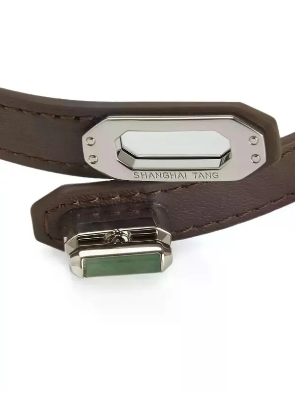 Shanghai Tang Locket Jade Leather Bracelet