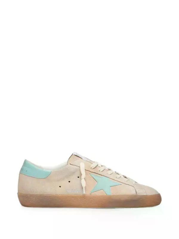 GOLDEN GOOSE Super-star Sneakers In Suede With Contrasting Star Detail - Neutrals