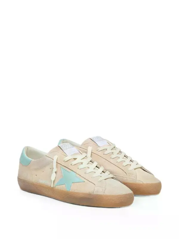 GOLDEN GOOSE Super-star Sneakers In Suede With Contrasting Star Detail - Neutrals