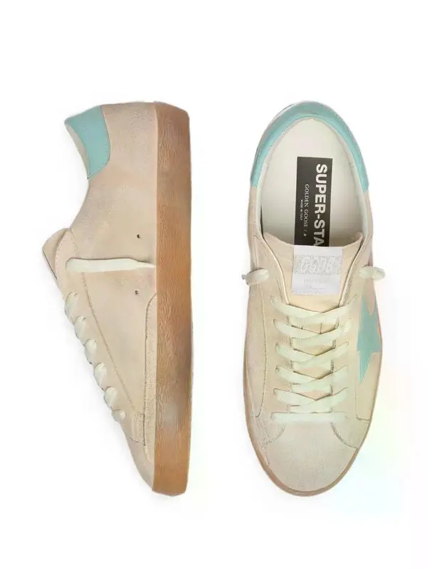 GOLDEN GOOSE Super-star Sneakers In Suede With Contrasting Star Detail - Neutrals