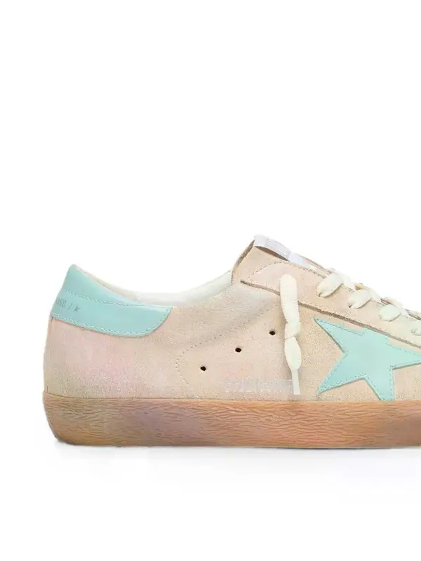 GOLDEN GOOSE Super-star Sneakers In Suede With Contrasting Star Detail - Neutrals