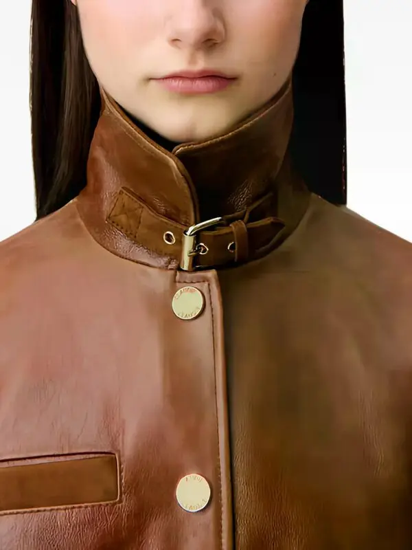 Claudie Pierlot Pointed Collar Leather Jacket