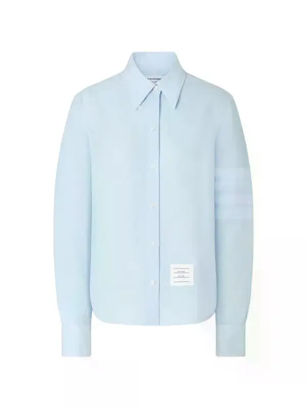 Thom Browne 4-bar Linen Shirt - Blue