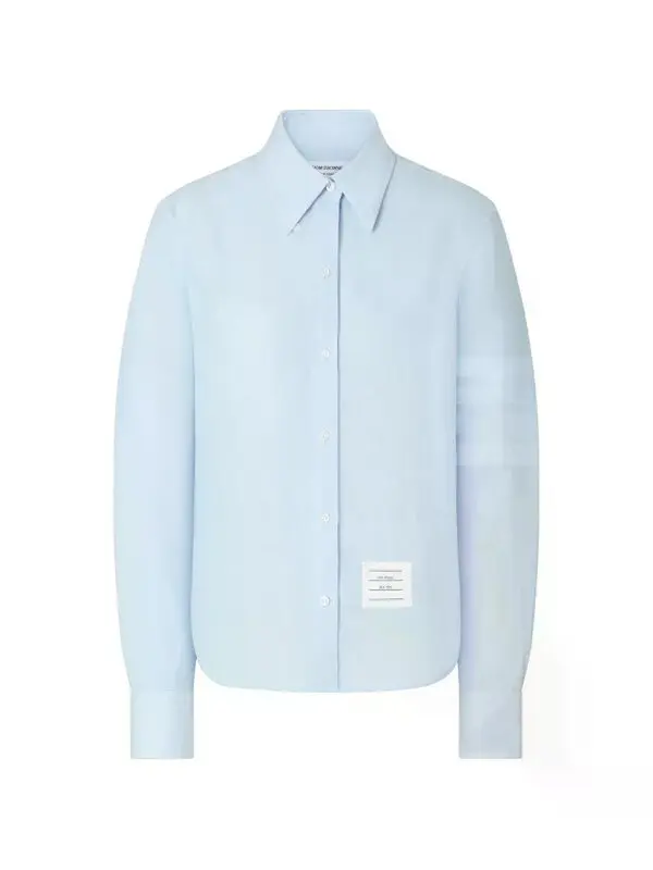 Thom Browne 4-bar Linen Shirt - Blue