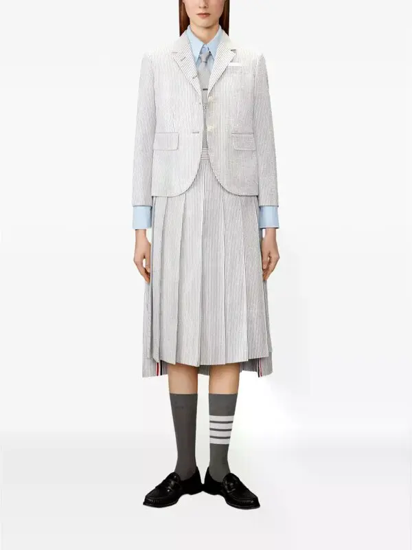 Thom Browne 4-bar Linen Shirt - Blue