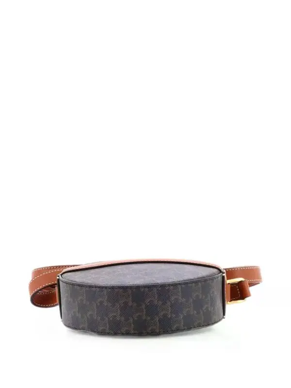Celine Triomphe Coated Canvas Round Purse On Strap Bag