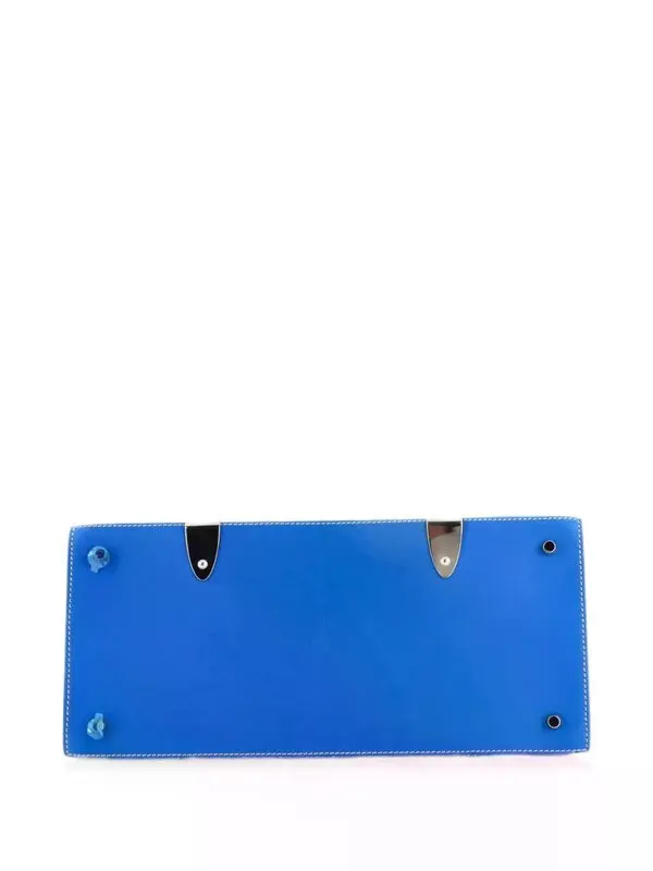 Goyard Saigon Top Handle Bag In Coated Canvas And Leather - Blue