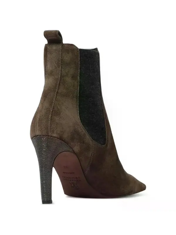 Brunello Cucinelli Monili-embellished Suede Ankle Boots