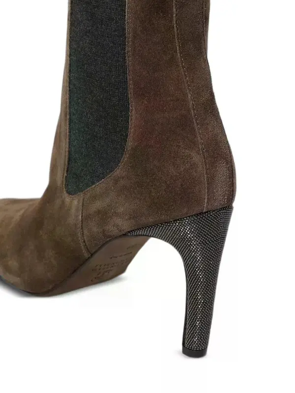 Brunello Cucinelli Monili-embellished Suede Ankle Boots