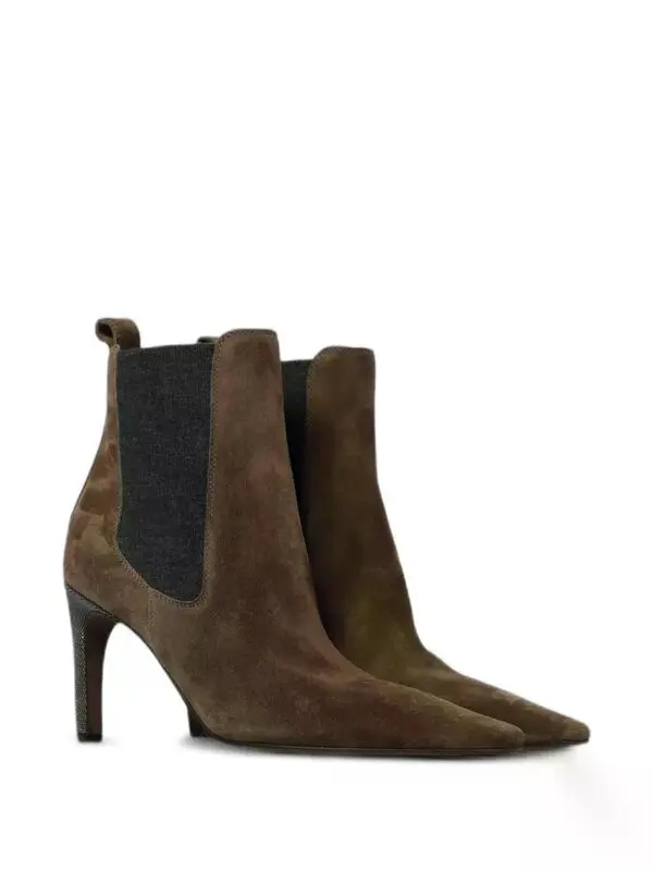 Brunello Cucinelli Monili-embellished Suede Ankle Boots