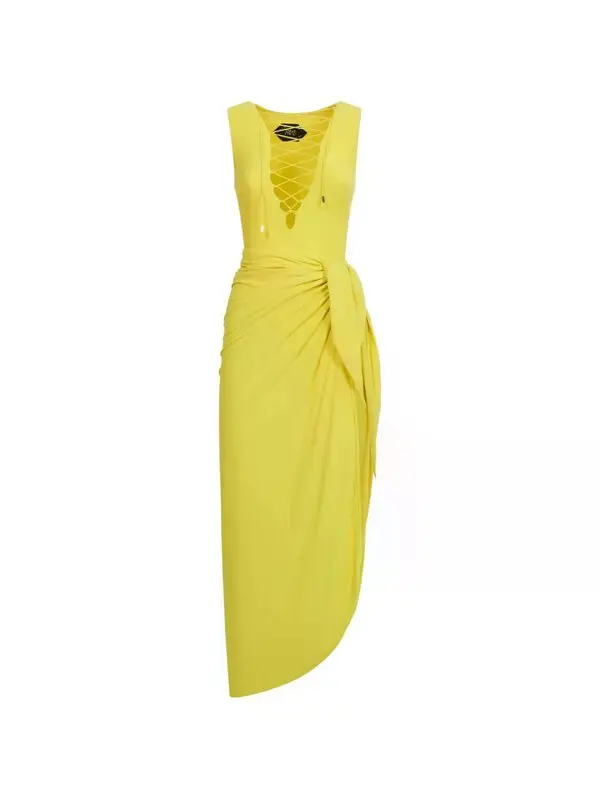 TALLER MARMO Grand Sahara Swimsuit And Pareo Set - Yellow