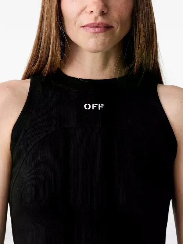 Off-White Logo Detail Ribbed Knit Tank Top