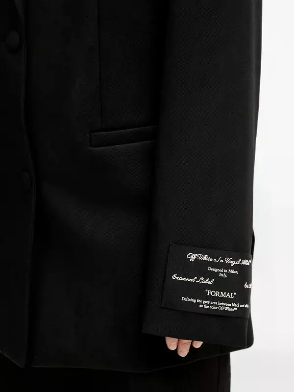 Off-White Single-breasted Blazer With Logo Patch