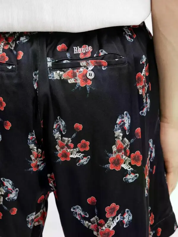 Rhude Silk Floral Print Shorts