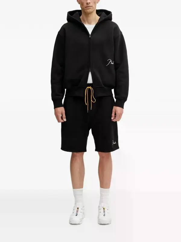Rhude Logo Embroidered Zip-up Hoodie