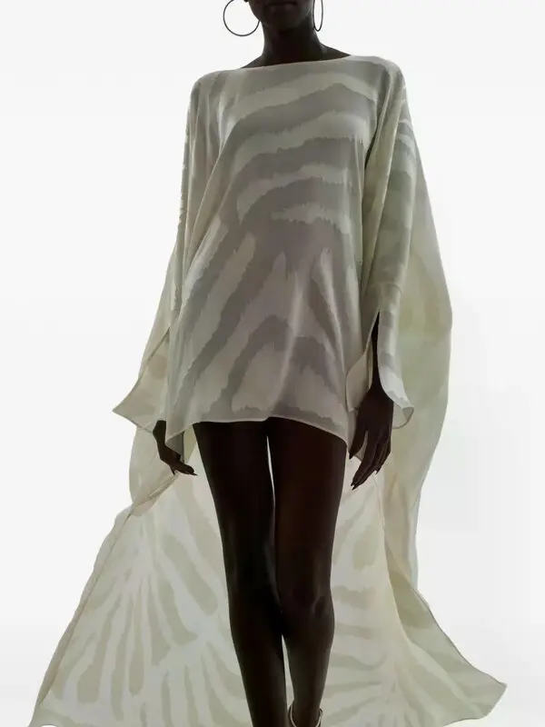 TALLER MARMO Ivory Fil-coupé Kaftan Dress