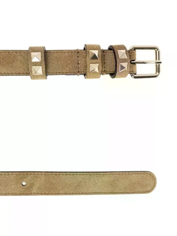 Valentino Garavani Rockstud Suede Belt - Neutrals
