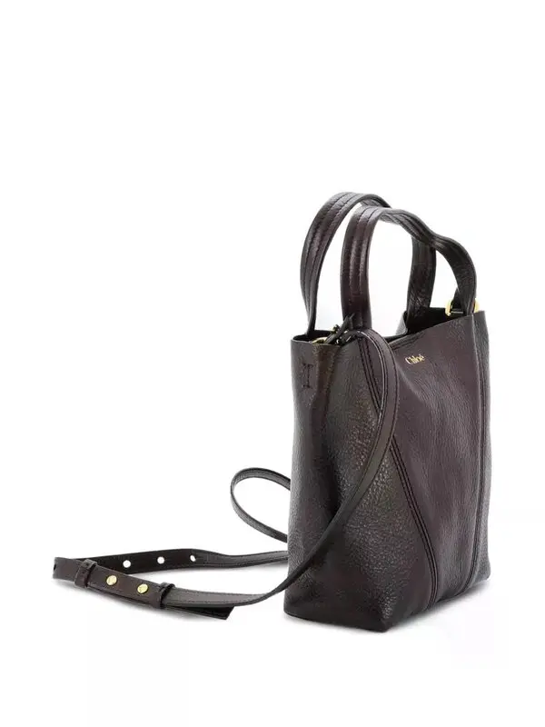 Chloé Small Spin Tote Leather Crossbody Bag - Brown