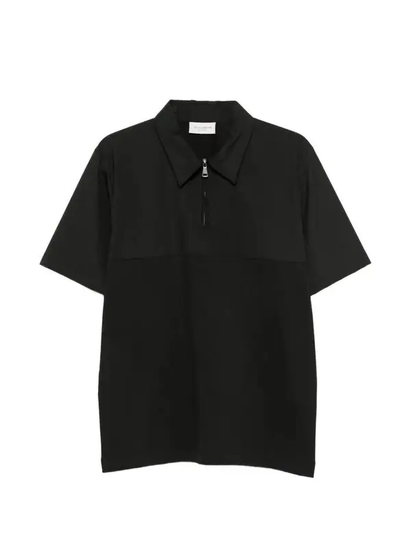 YES LONDON Zipped Polo Shirt - Black
