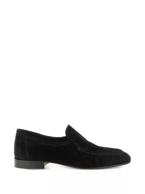 THE ROW Soft Suede Loafers - Black