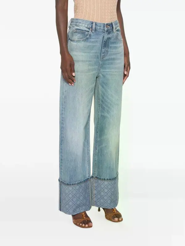 Tory Burch Monogram Turned-up Jeans