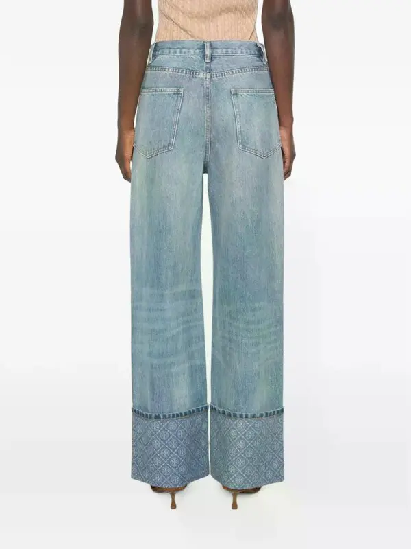 Tory Burch Monogram Turned-up Jeans