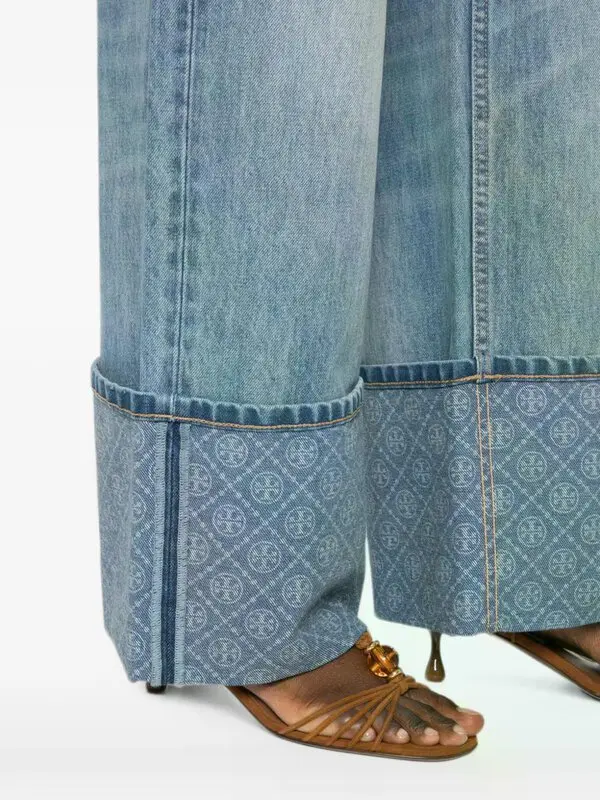 Tory Burch Monogram Turned-up Jeans