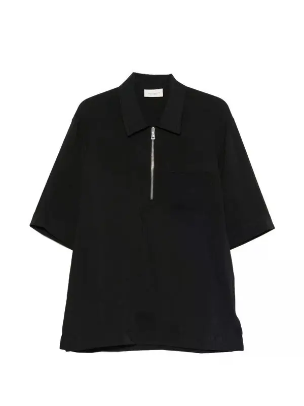 YES LONDON Quarter-zip Short-sleeve Polo Shirt - Blue