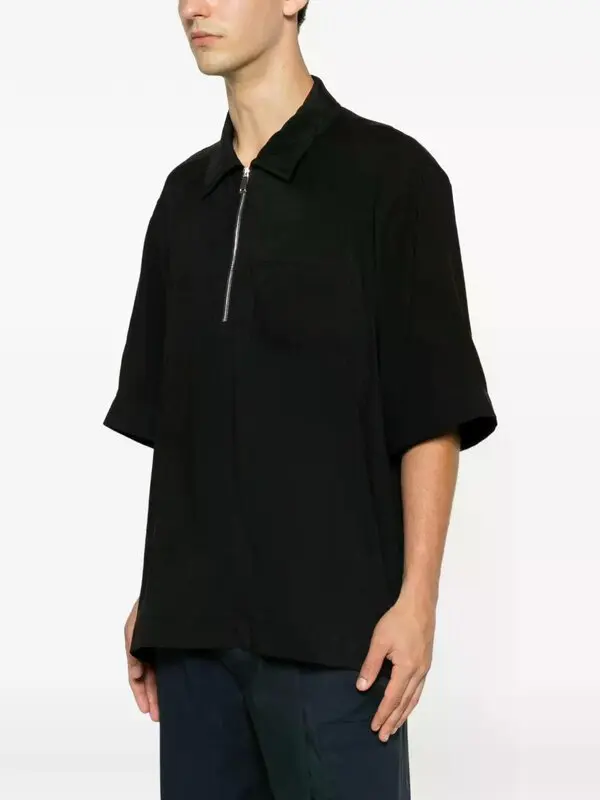 YES LONDON Quarter-zip Short-sleeve Polo Shirt