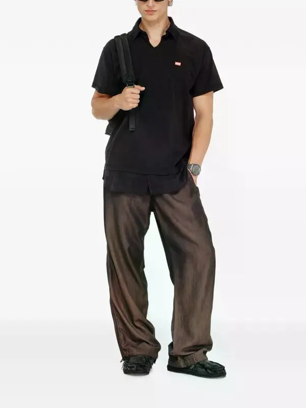 DIESEL® Jersey Polo Shirt With Check Flannel Trims