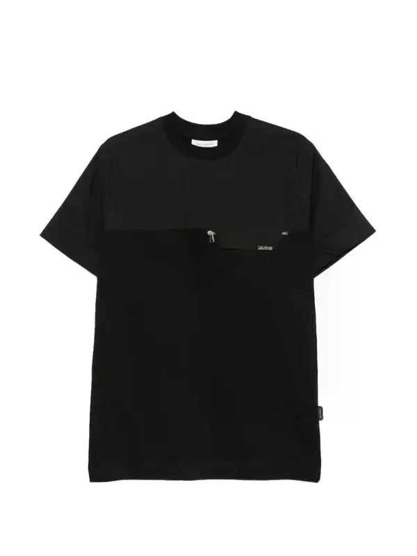 YES LONDON Zip-pocket Panelled T-shirt - Black
