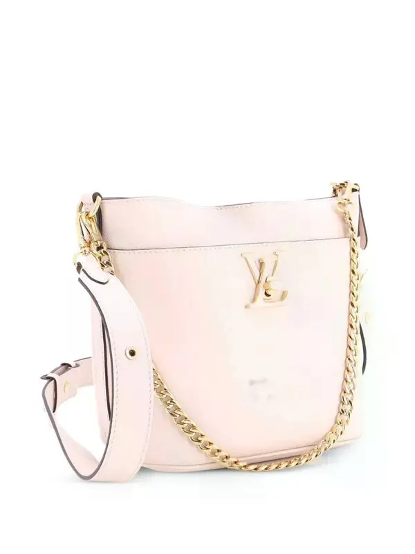 LOUIS VUITTON Lock And Walk Leather Bucket Bag - Neutrals