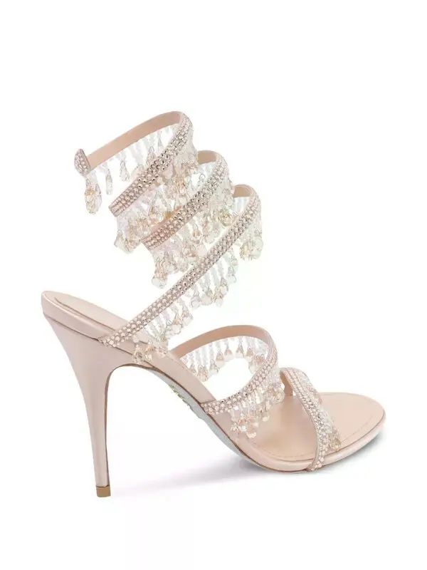 Rene Caovilla Crystal-embellished Jahanara Sandals - Neutrals