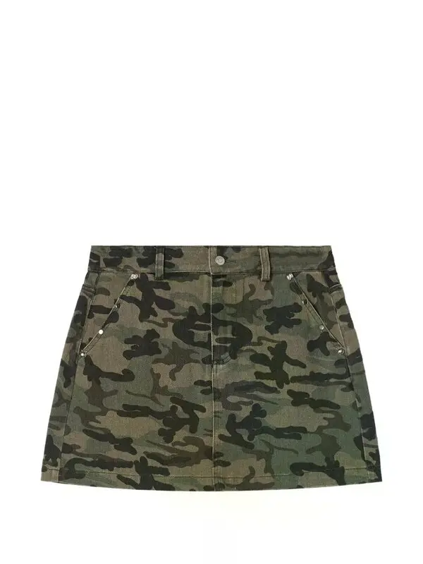 MINI CREAM Camouflage Print Studded Skirt