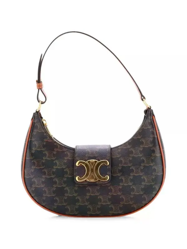 Celine Ava Triomphe Shoulder Bag In Triomphe Coated Canvas